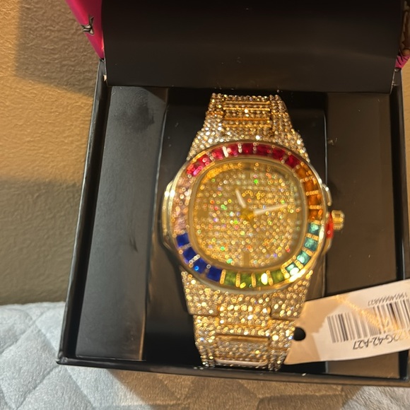 Ed Hardy | Accessories | Nwt Ed Hardy Beautiful Colorful Gold Watch In ...